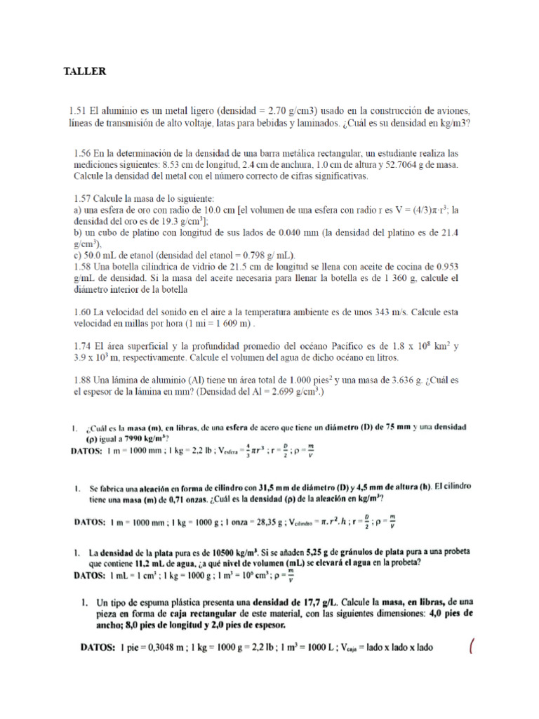 Taller Mediciones Cap 0 | PDF