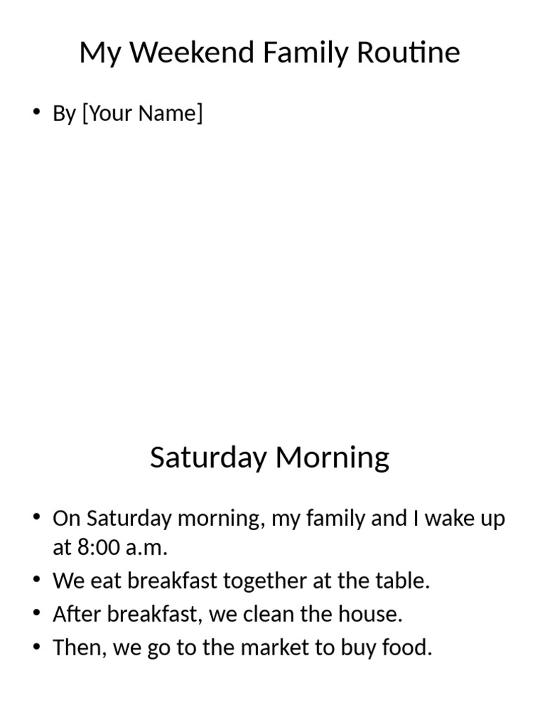 Weekend Family Routine Presentation | PDF