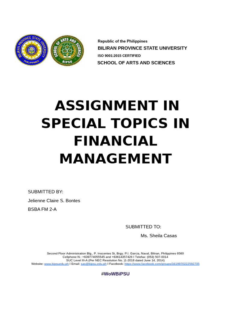 Financial Management Assignment Overview | PDF