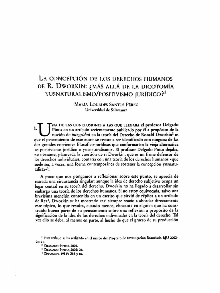 SANTOS PEREZ - La Concepción de Los Derechos Humanos de R. Dworkin R ...