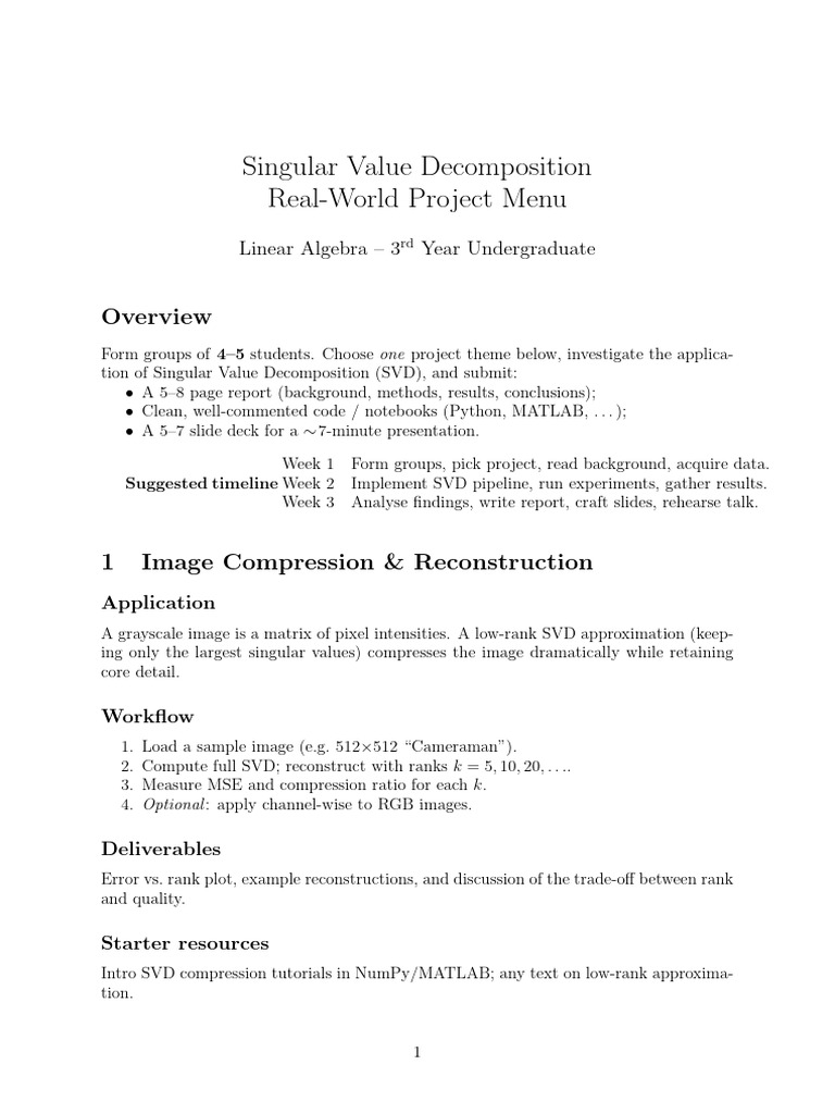 SVD Project | PDF | Principal Component Analysis | Information Science