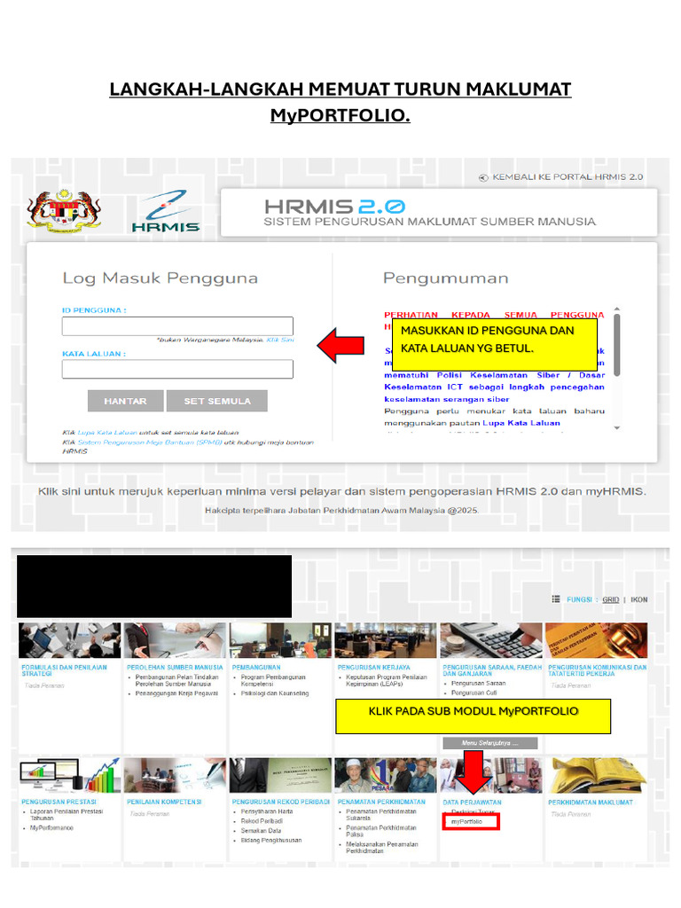Langkah Langkah Memuat Turun Myportfolio | PDF