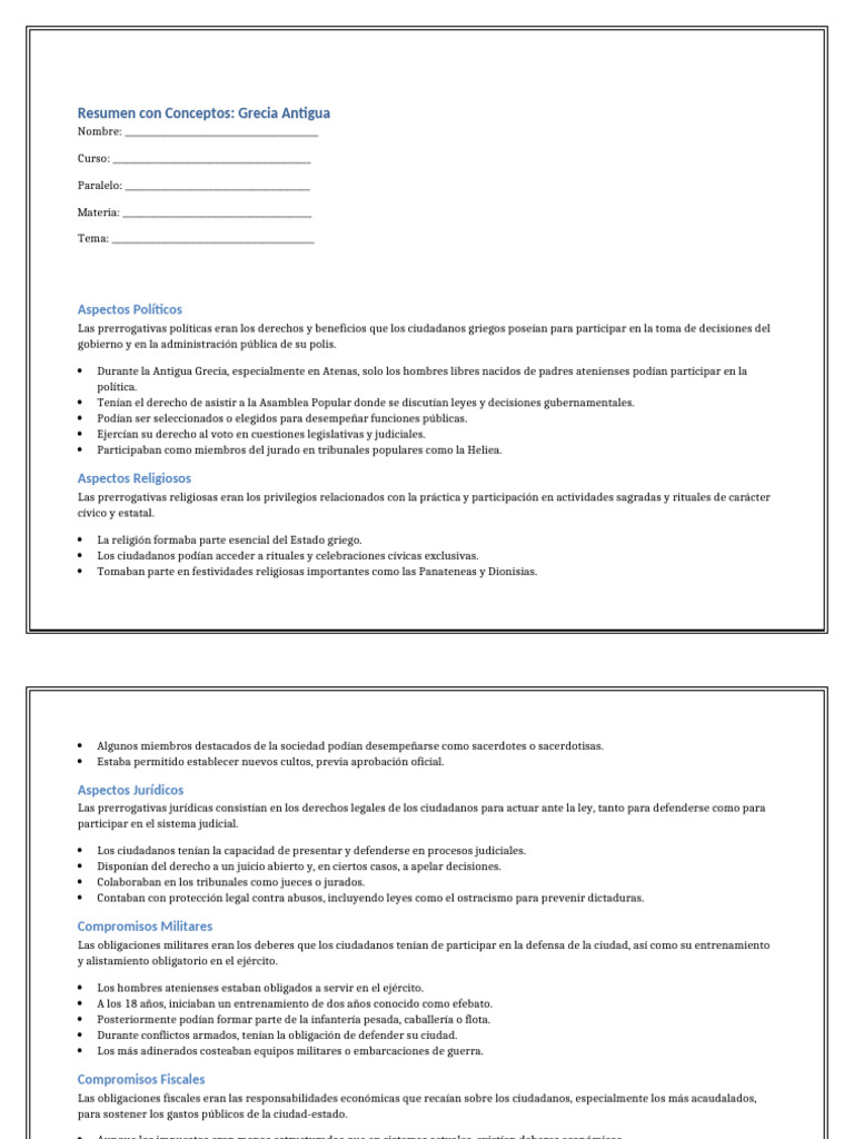 Resumen Grecia Antigua Con Conceptos Vertical | PDF | Antigua Grecia ...