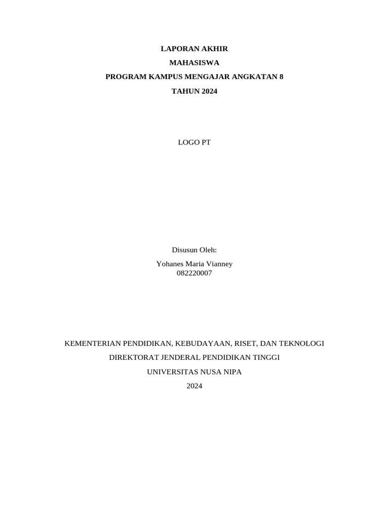 (Format) Laporan Akhir Mahasiswa KM 8 | PDF