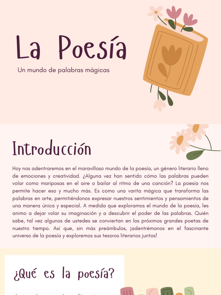Presentación Educativa de La Poesía Illustrativa Rosa Amarilla y ...