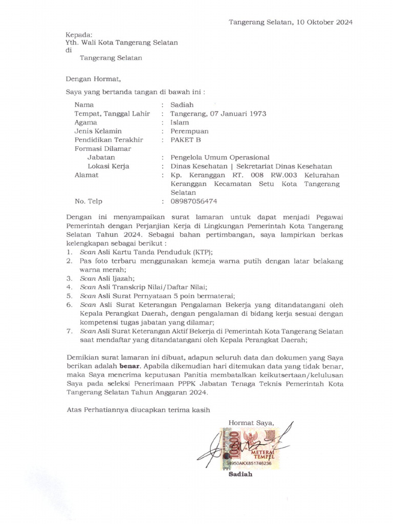 Lamaran Sadiah | PDF