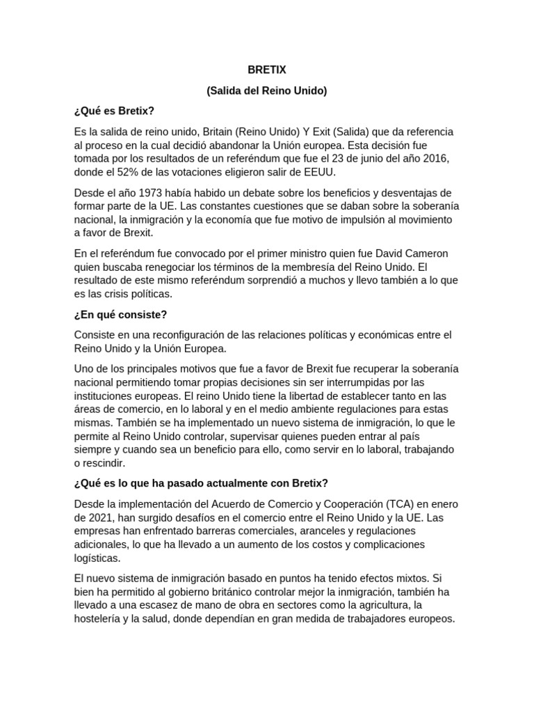 BRETIX | PDF | Brexit | Reino Unido
