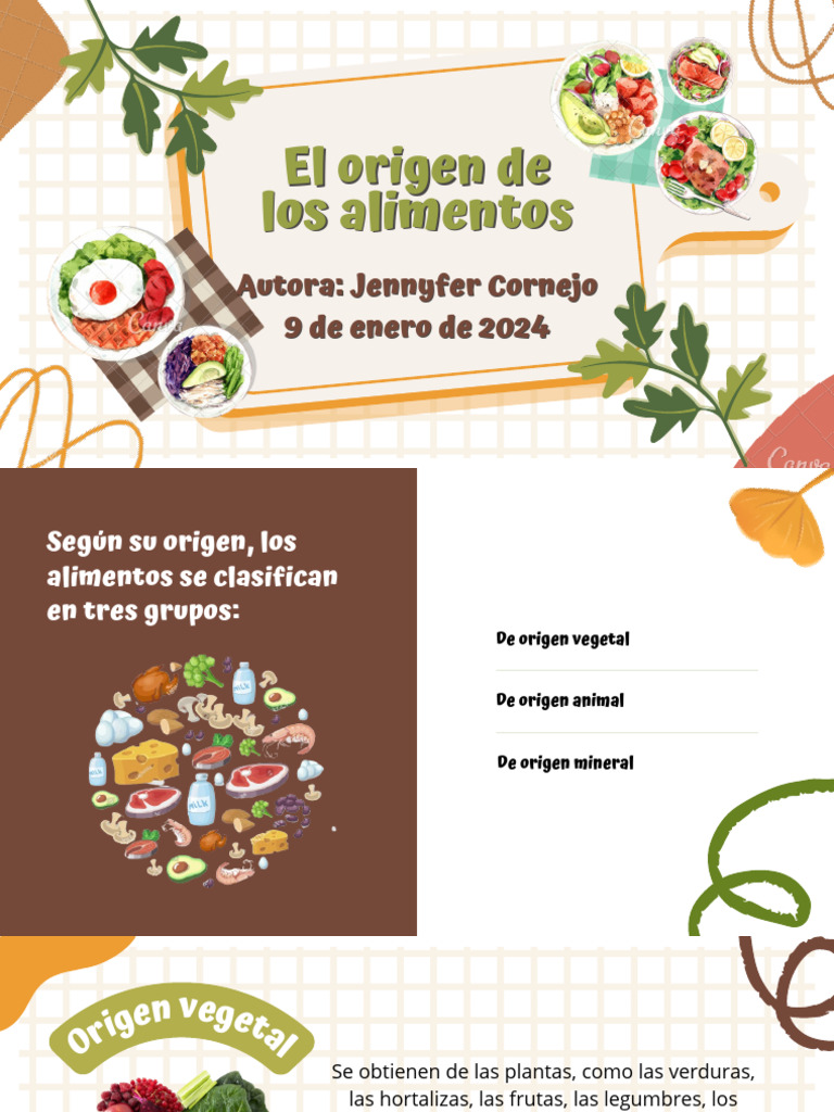 Origen de los Alimentos: Vegetal, Animal, Mineral | PDF
