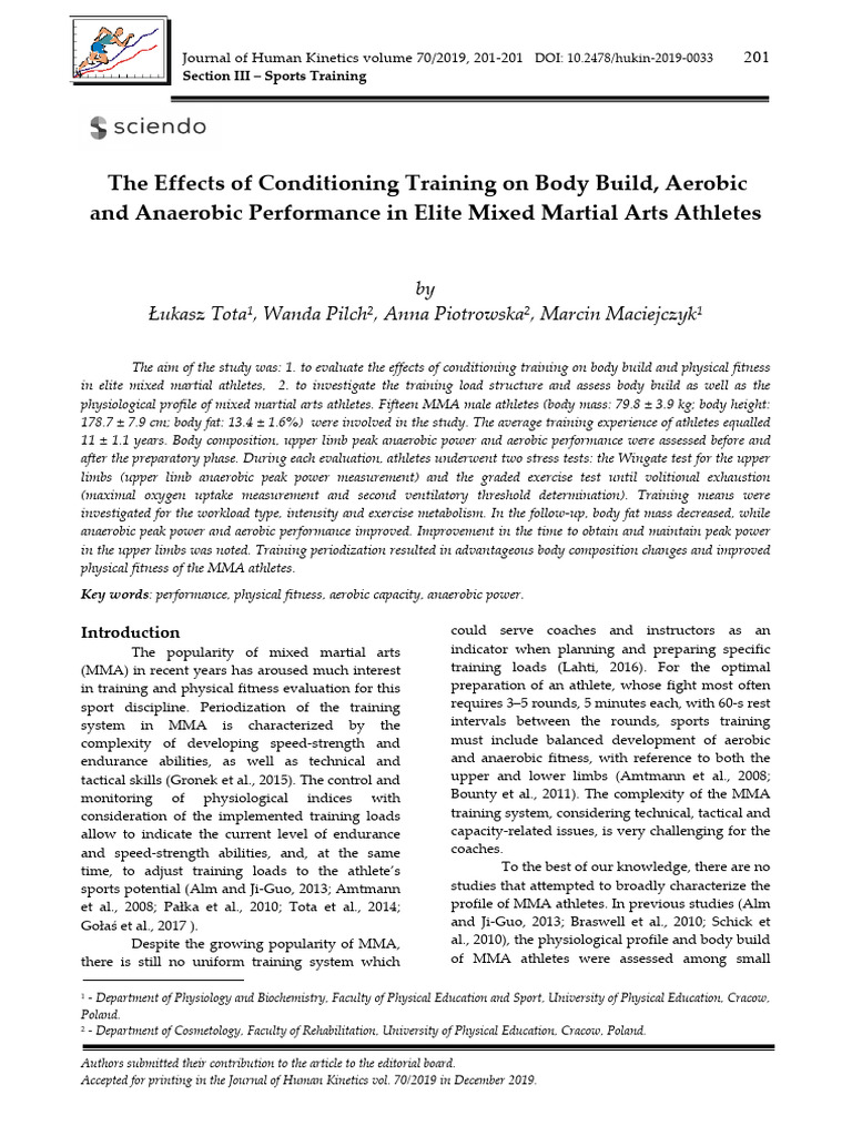 The Effects of Conditioning Training On Body Build, Aerobic and ...
