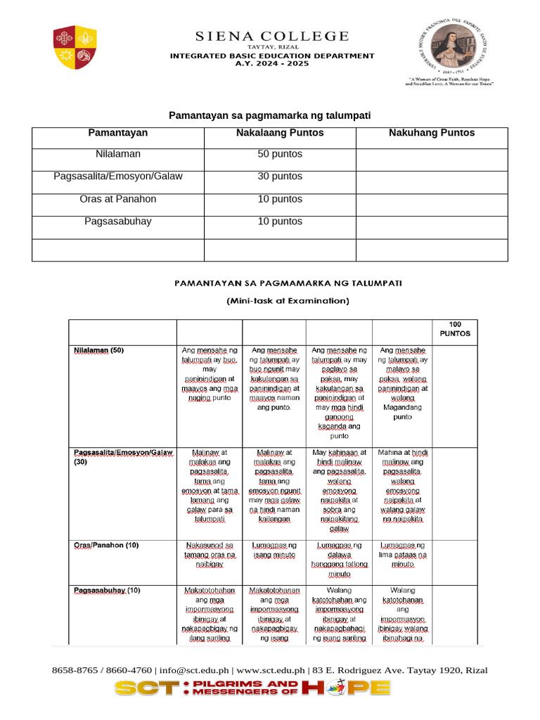 PAMANTAYAN-SA-TALUMPATI | PDF