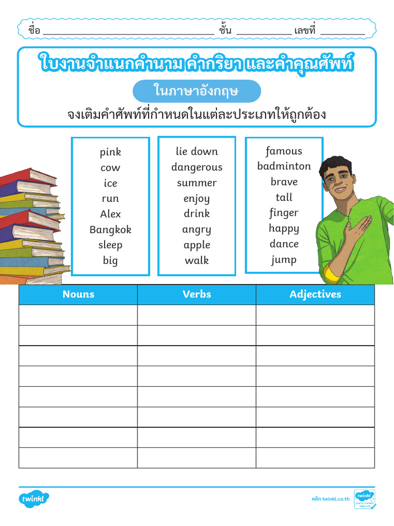Nouns Verbs and Adjectives Sorting - Ver - 1 | PDF