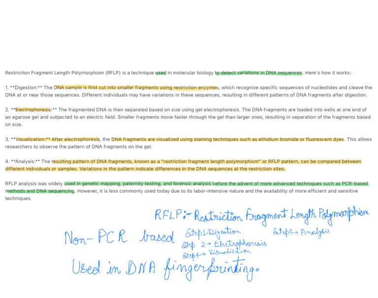 Restriction Fragment Length Polymorphism (RFLP) | PDF