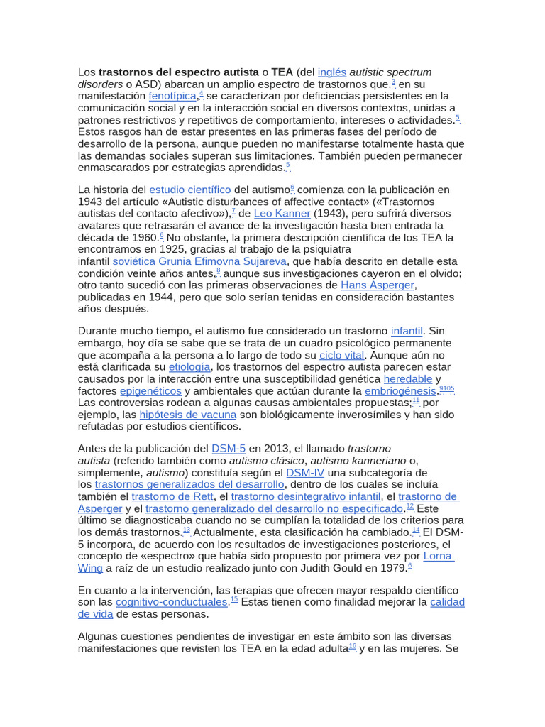 Trastornos del Espectro Autista: Guía Completa | PDF | Autismo ...