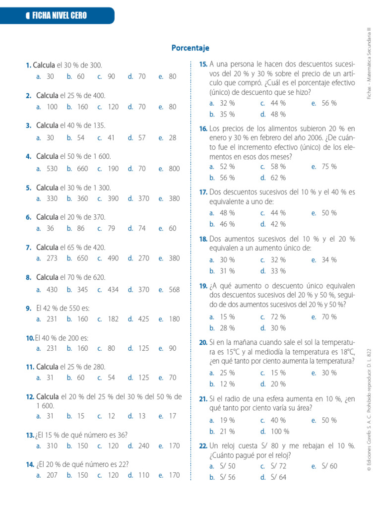 F0 Porcentajes | PDF