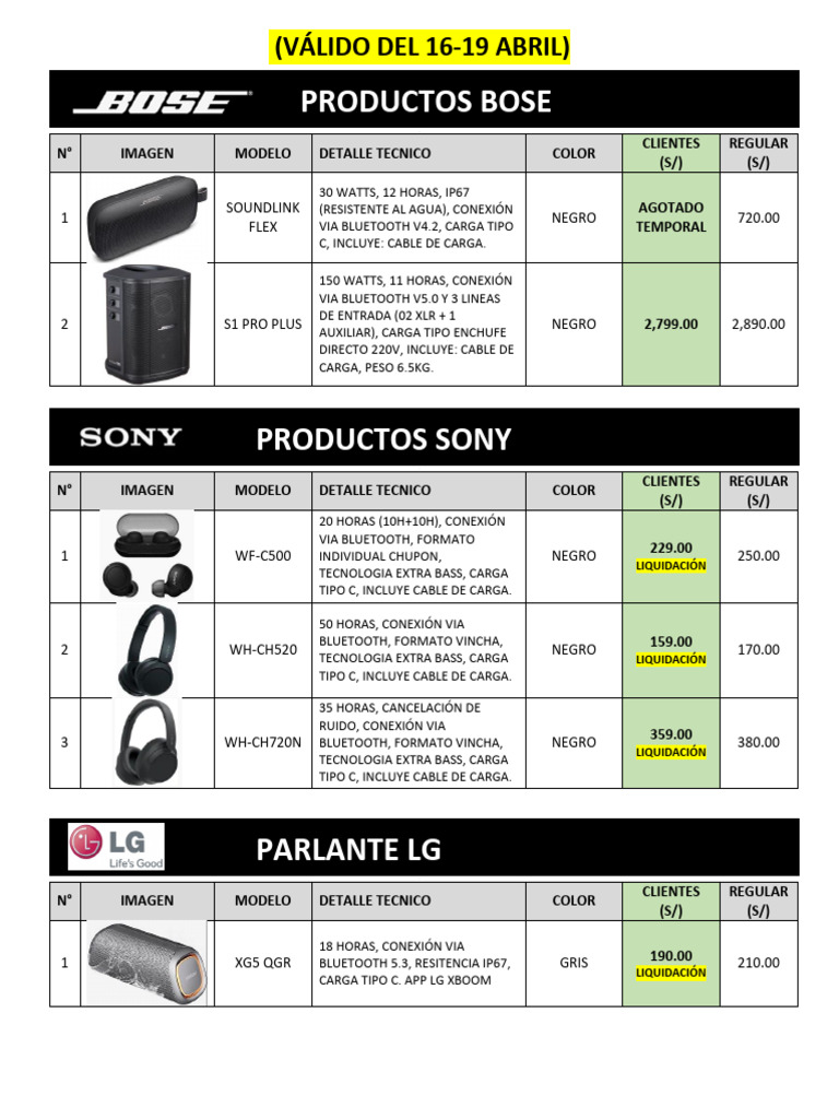 06 Catalogo Bose y Otros - Cusco Con Precios-5 | PDF | Computadoras ...