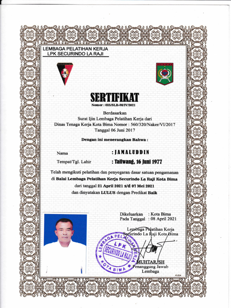 Ijazah Security Bogel | PDF