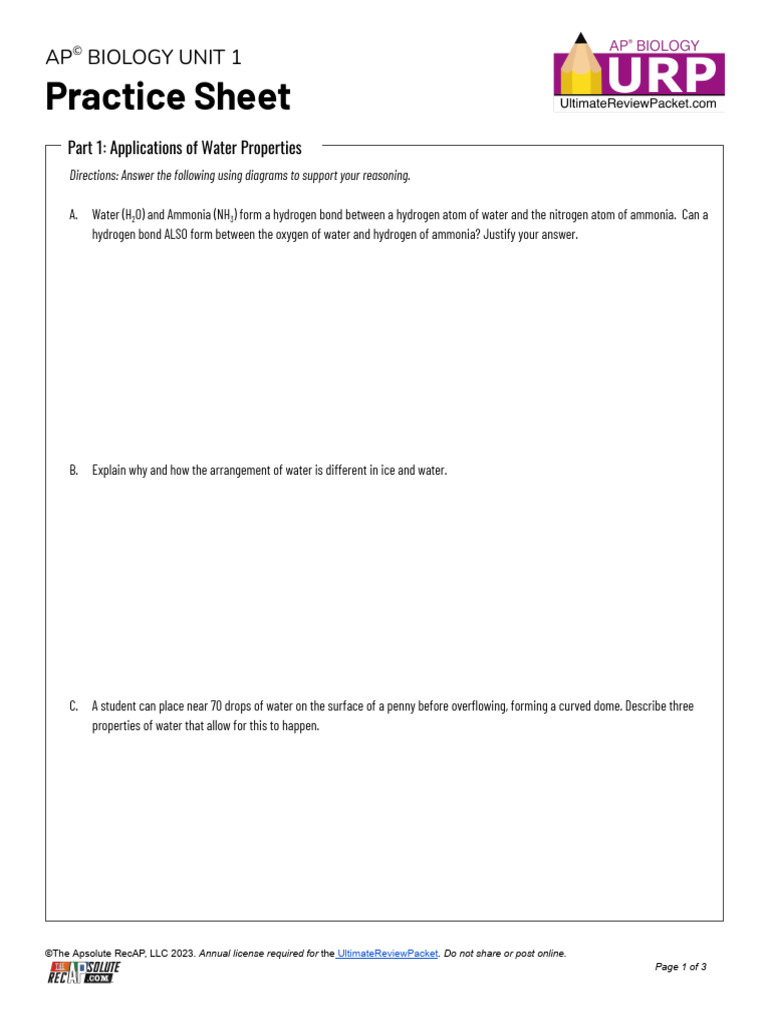 AP Biology Macromolecules Practice | PDF | Macromolecules | Dna