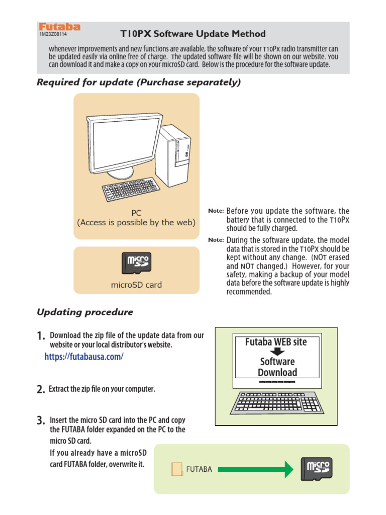 T10PX UPDATE V9.0E Letter | PDF | Steering | Throttle