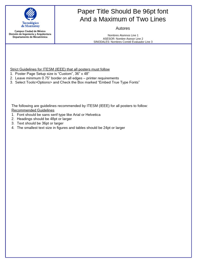 H.formato IEEE de Poster | PDF