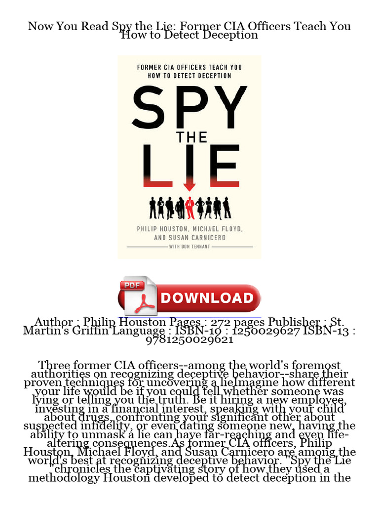 PDF Spy The Lie Former CIA Officers Teach You How To Detect | PDF
