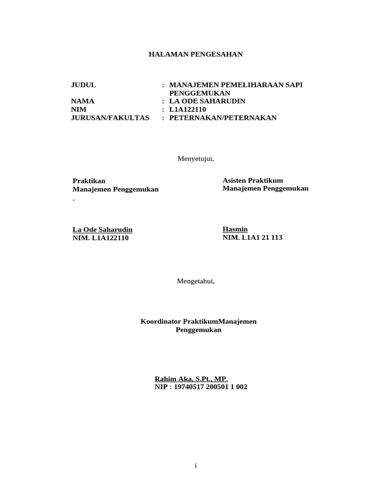 Hal Pengesahan Magemuk | PDF