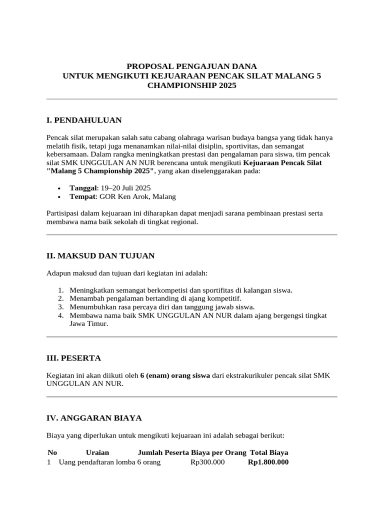 Proposal Pengajuan Dana | PDF