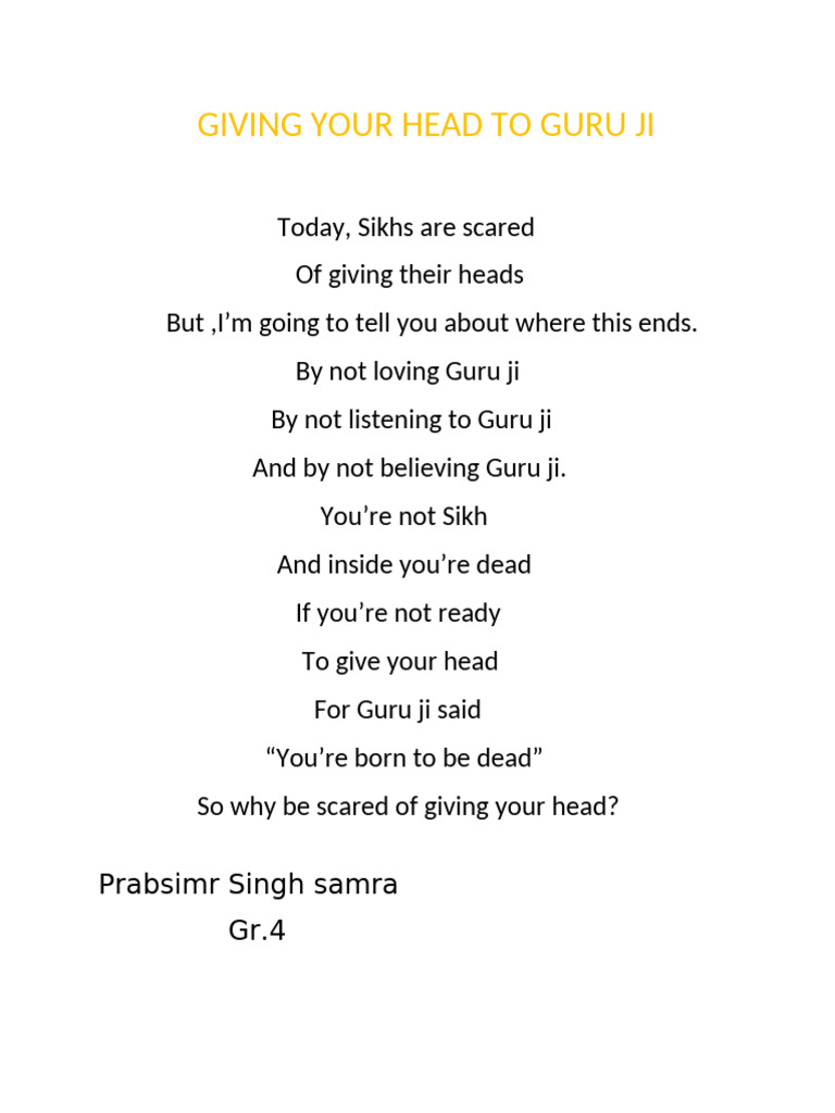 Sikhi Poem | PDF