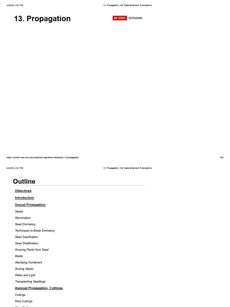 Propagation - NC State Extension Publications | PDF | Seed | Germination