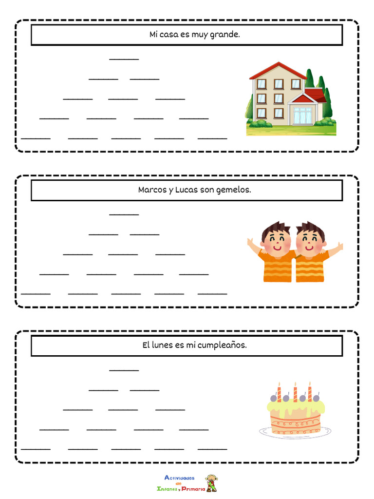 Oraciones en Pirámide para Niños | PDF