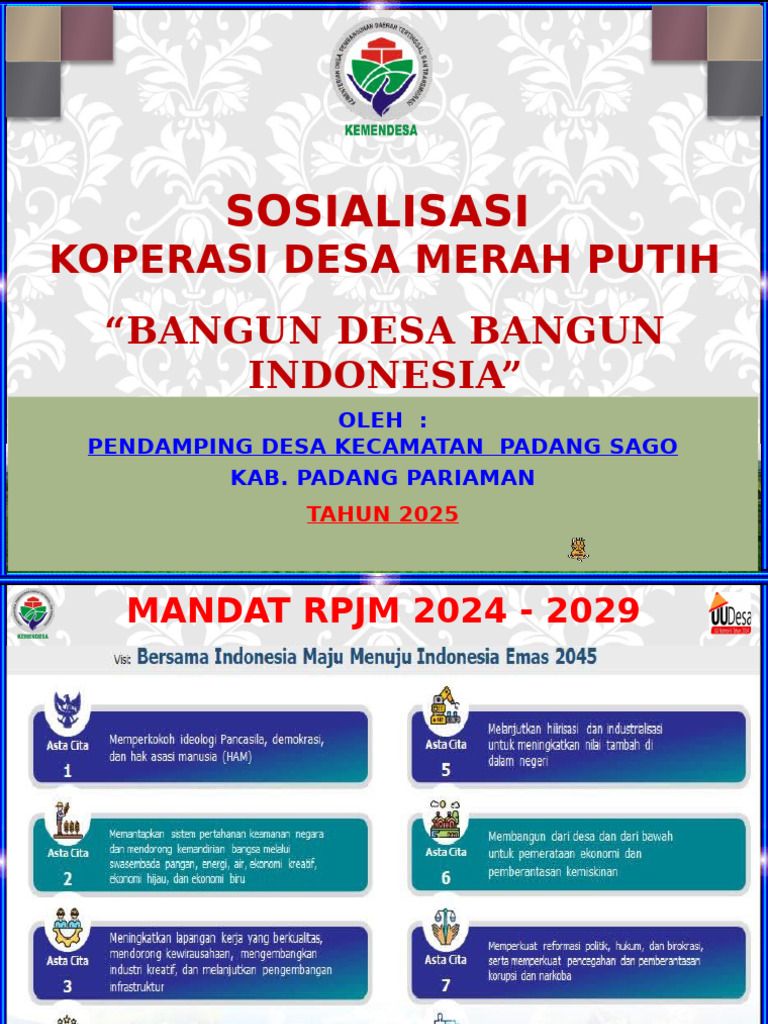 Sosialisasi Kopdes Merah Putih - PSG | PDF