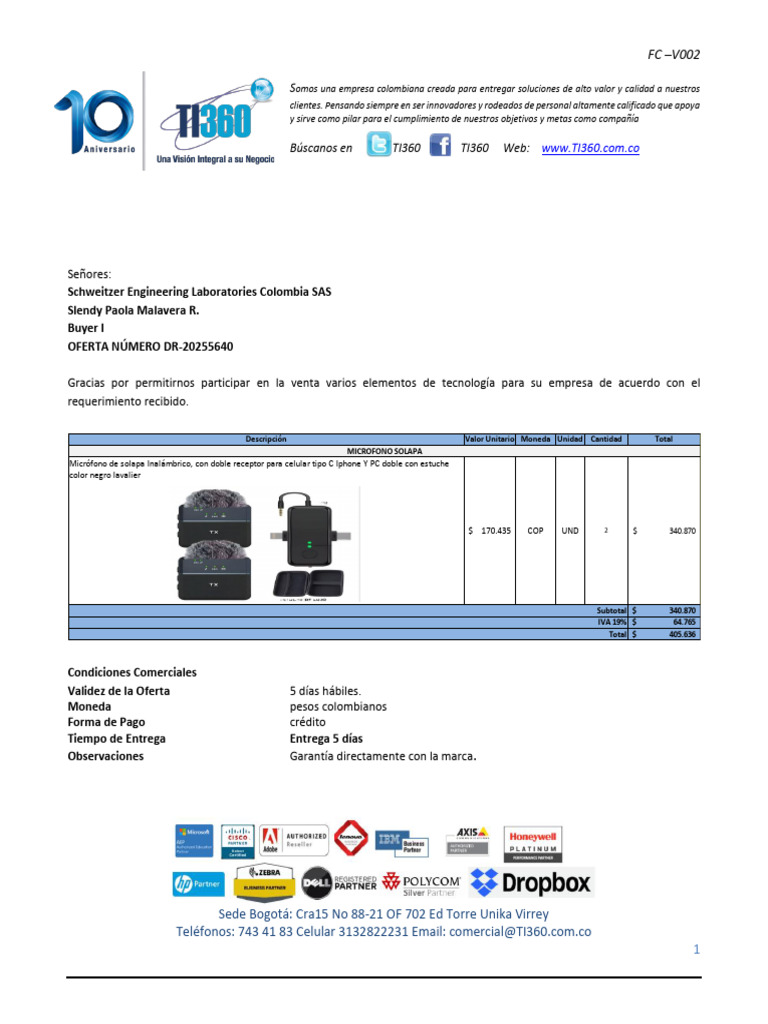 DR-20255640 Microfono de Solapa | PDF