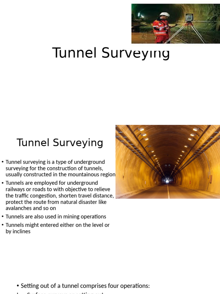 Tunnel Surveying Techniques and Terms | PDF | Surveying | Tunnel