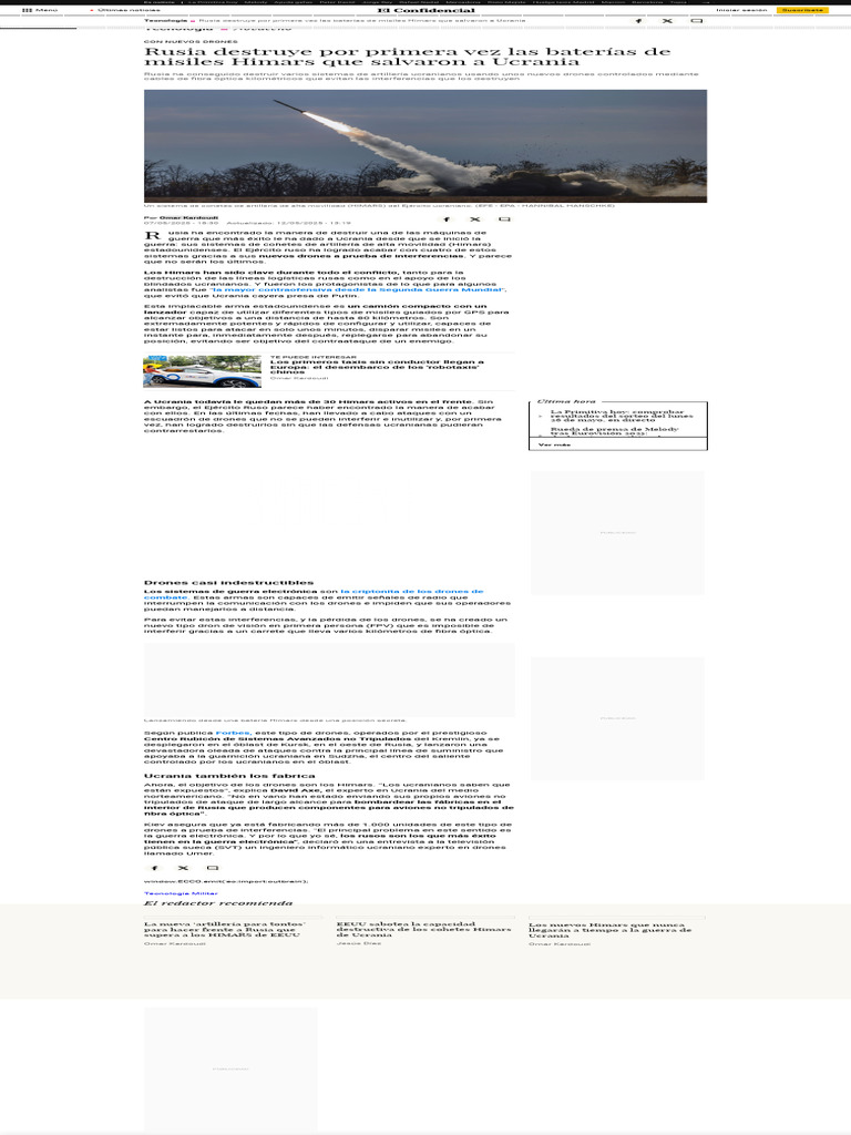 Rusia Logra Destruir Por Primera Vez Las Baterías de Misiles Himars Que Salvaron A Ucrania | PDF ...