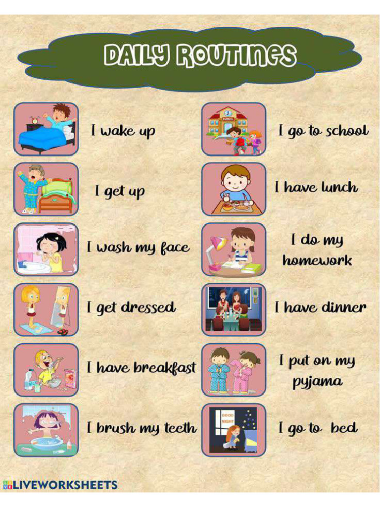 Daily Routines Online Exercise For 3º PRIMARIA | PDF