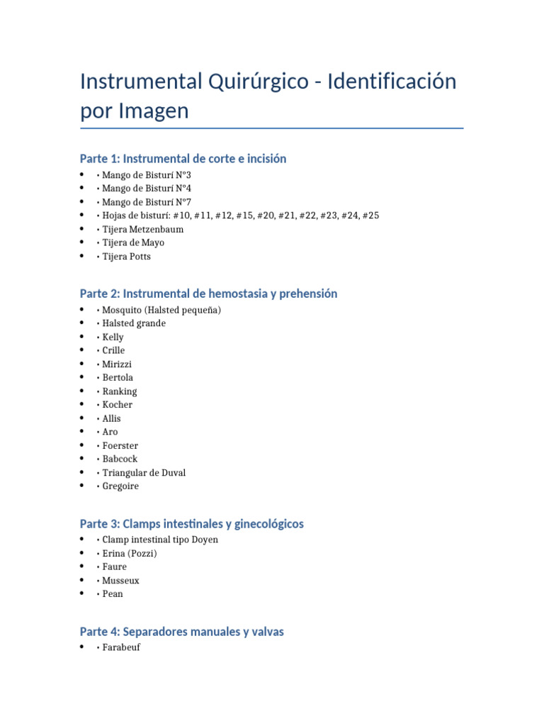 Instrumental Quirurgico Identificado | PDF