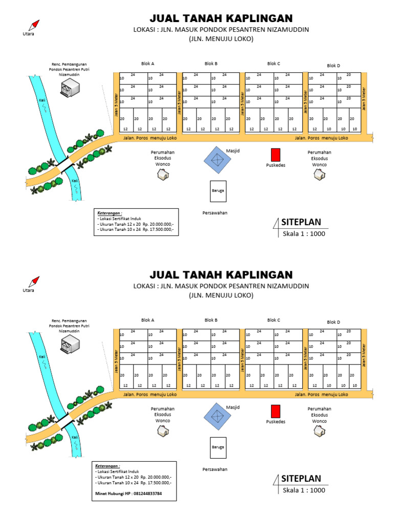 Jual Kaplingan Tanah 12x20 dan 10x24 | PDF