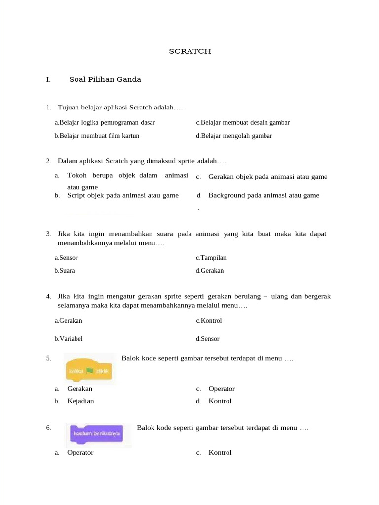 Panduan Pemrograman Scratch Dasar | PDF