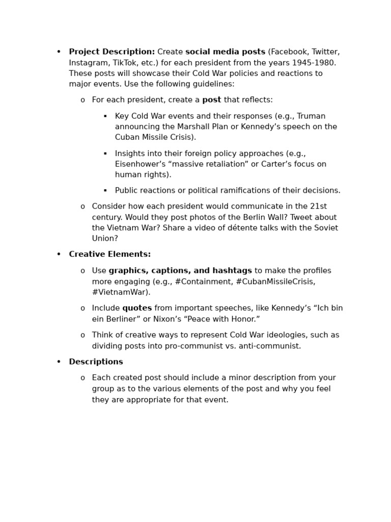 Cold War Presidents - Social Media | PDF