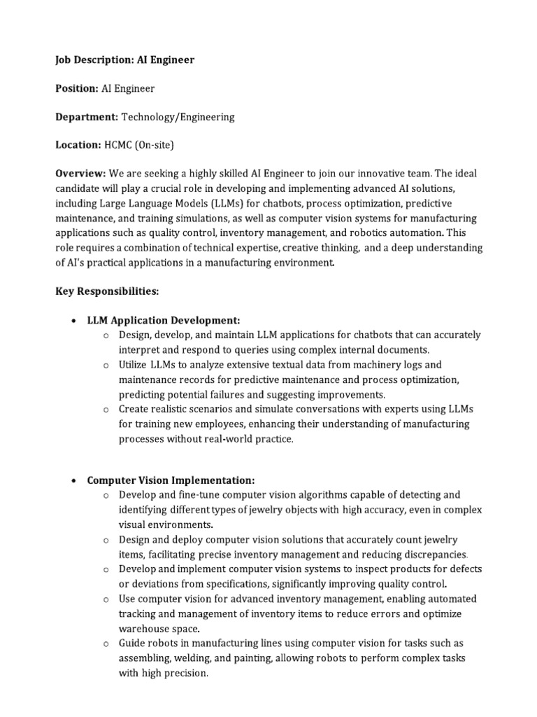 AI Engineer JD | PDF