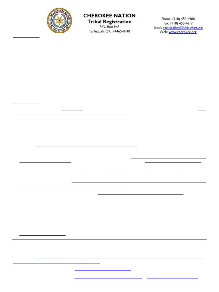 Cherokee Nation CDIB Application Guide | PDF | Justice | Crime & Violence