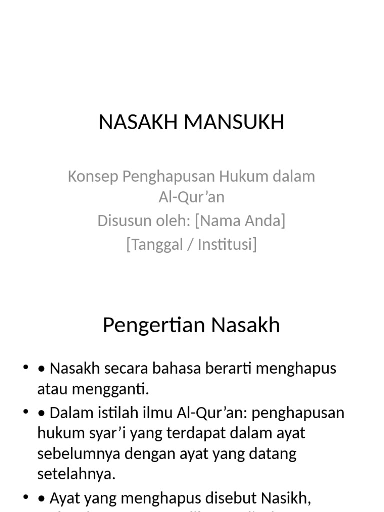 Nasakh_Mansukh_Presentation | PDF