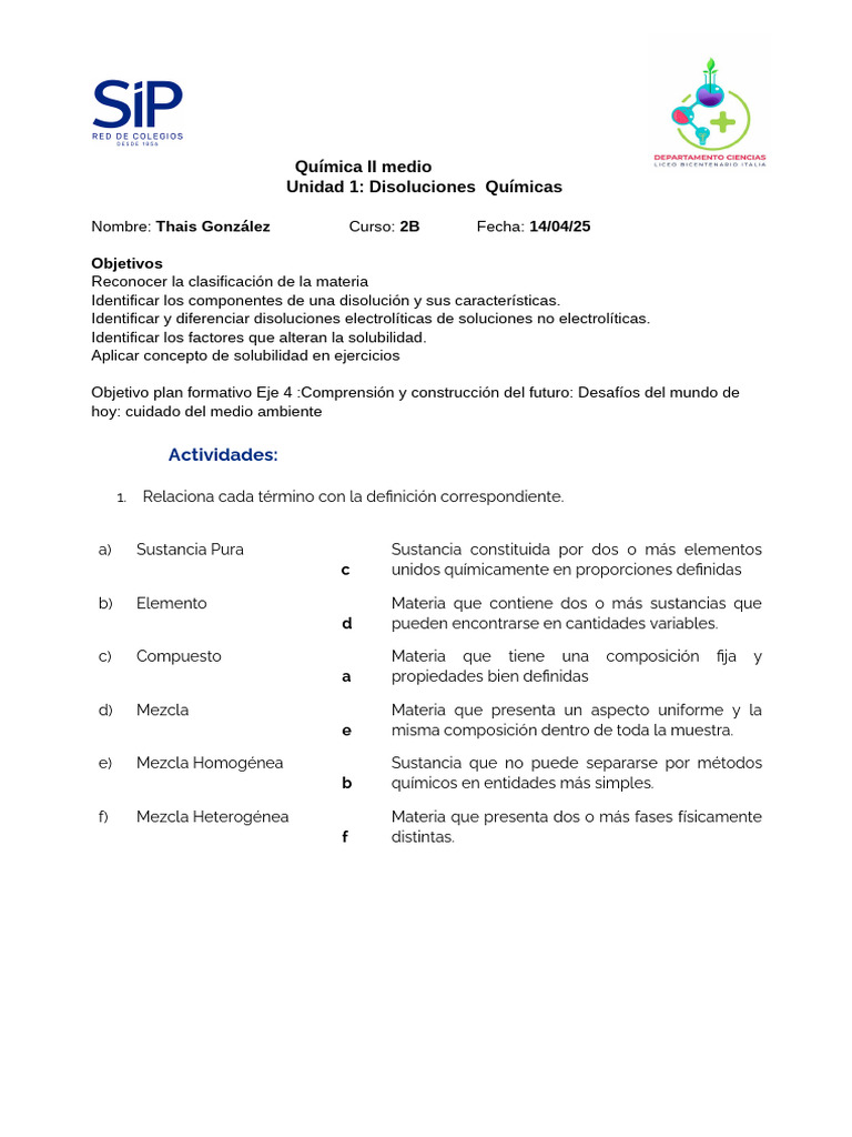 Guia Quimica | PDF | Mezcla | Solubilidad