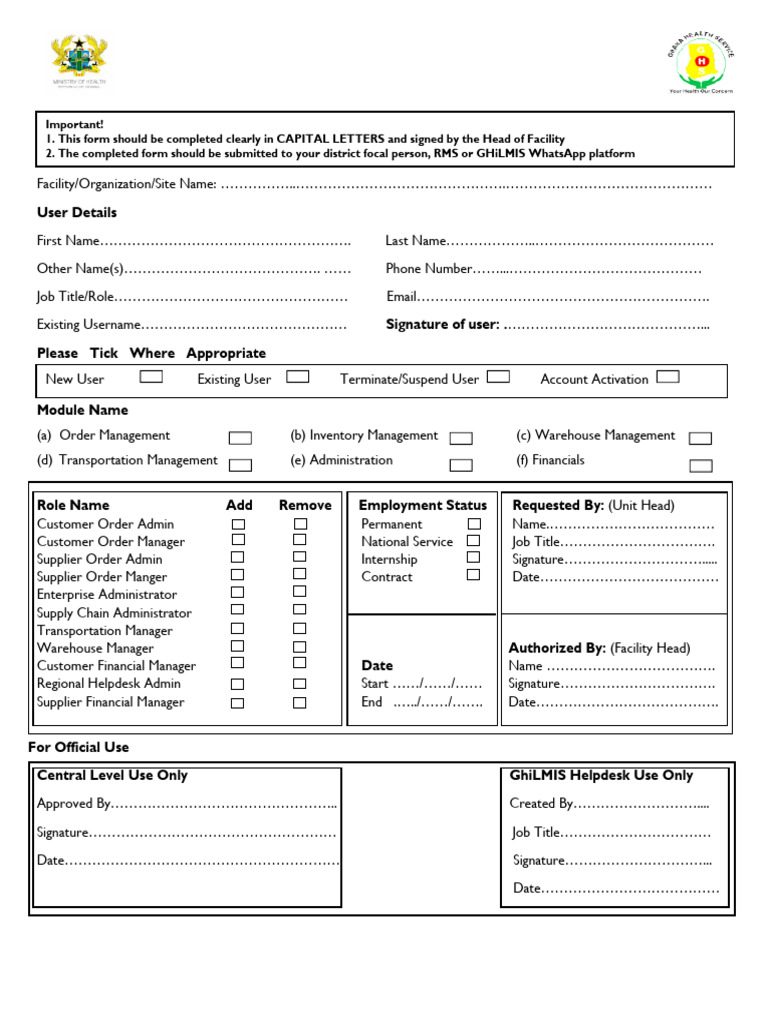 Ghilmis User Setup Form - Latest | PDF | Computing | Software