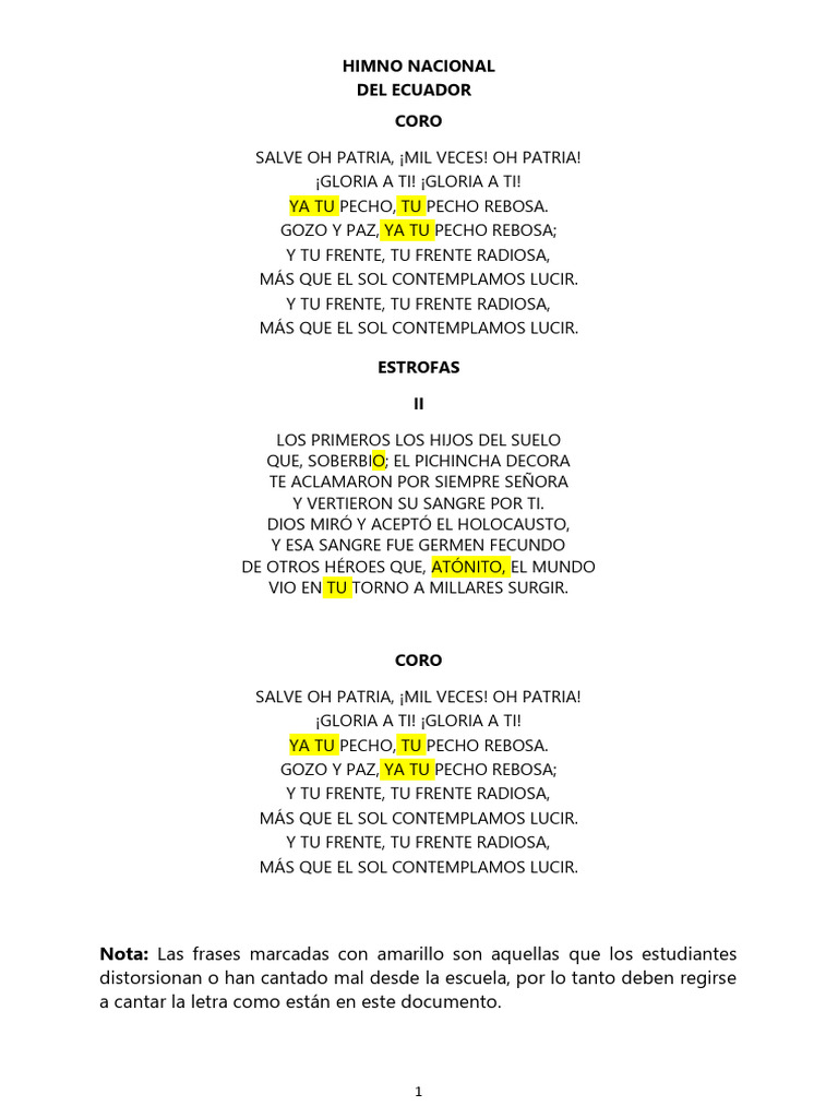 Letras de Himnos | PDF