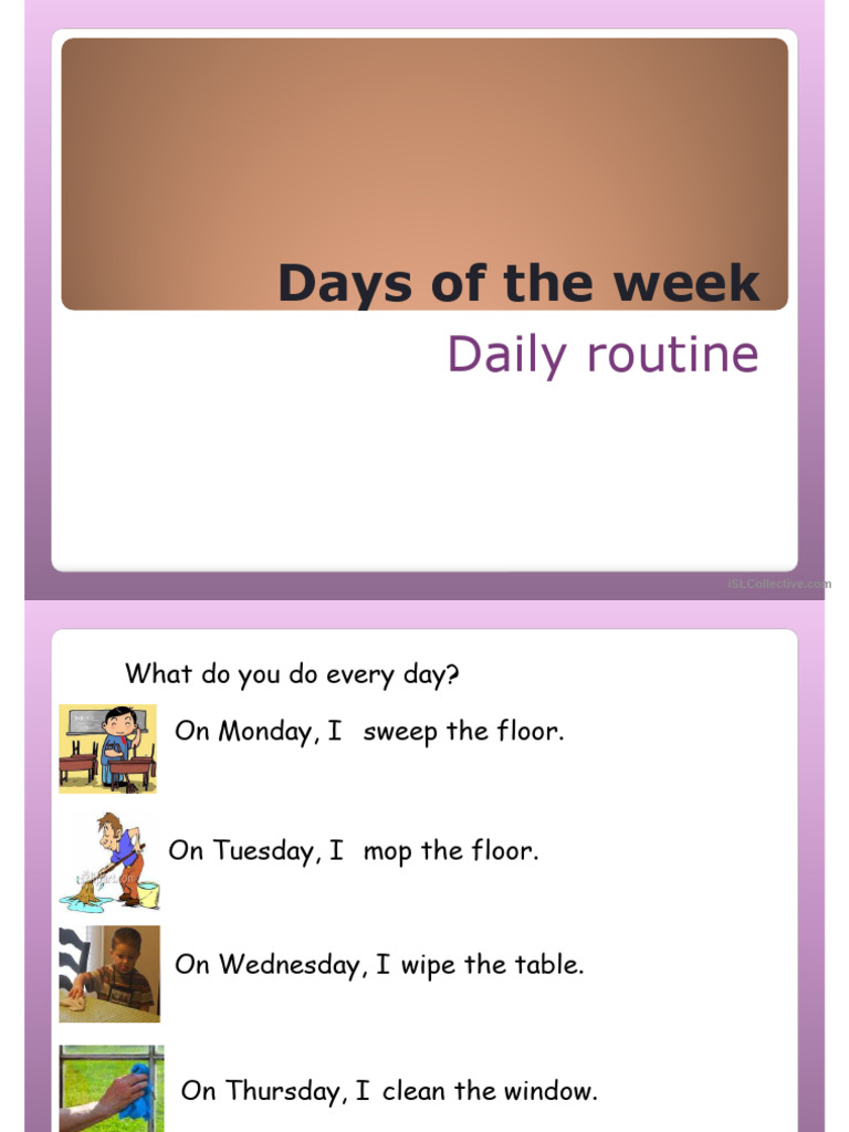 Days of The Week | PDF