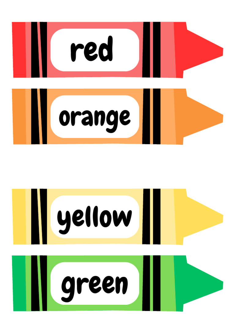 Crayon Color Flashcards in Colorful Illustrative Style - 20250525 ...
