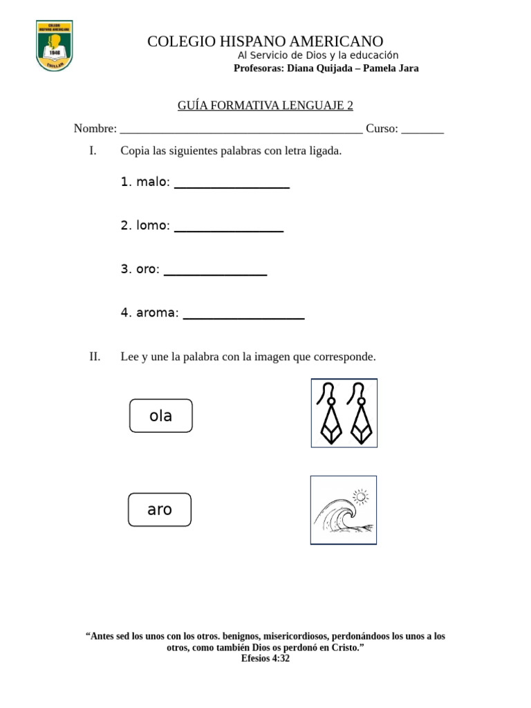 Guía Formativa Lenguaje 2 | PDF