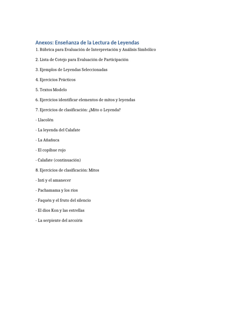 Anexo Leyendas 6b Final Actualizado | PDF
