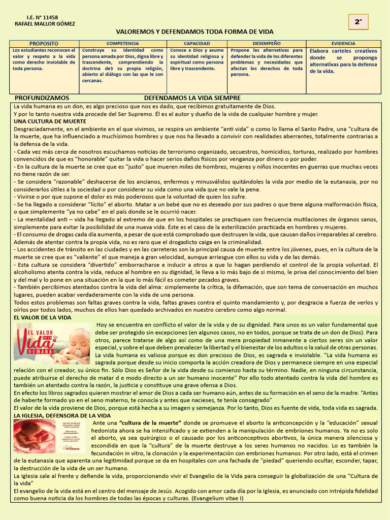Defensa de la Vida y Cultura de la Muerte | PDF | Amor | Dios