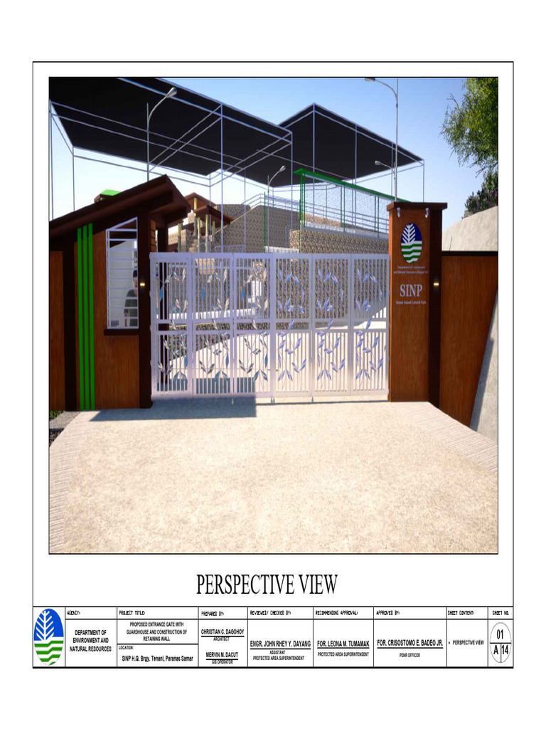 Perspective View: SINP H.Q. Brgy. Tenani, Paranas Samar | PDF